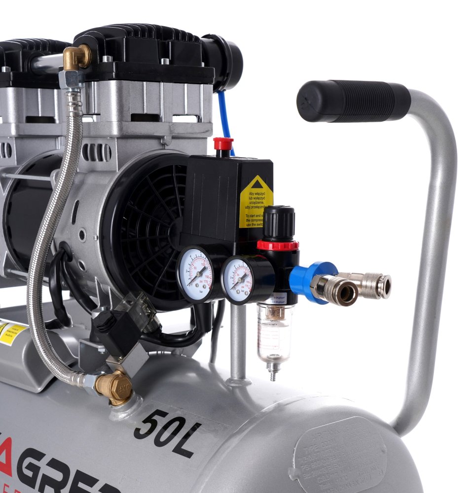 Compresor de aer profesional fara ulei 50L 10 bari 1100W 230 l/min 60dB ...